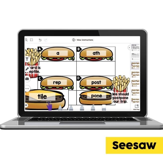 Digital Seesaw - 2nd Grade Phonics Center - Multisyllabic Silent E ...