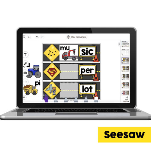 Digital Seesaw - 2nd Grade Phonics Center - Open Syllables - Lucky ...