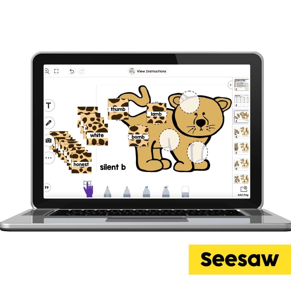 Digital Seesaw - 2nd Grade Phonics Center - Silent Letters - Lucky ...