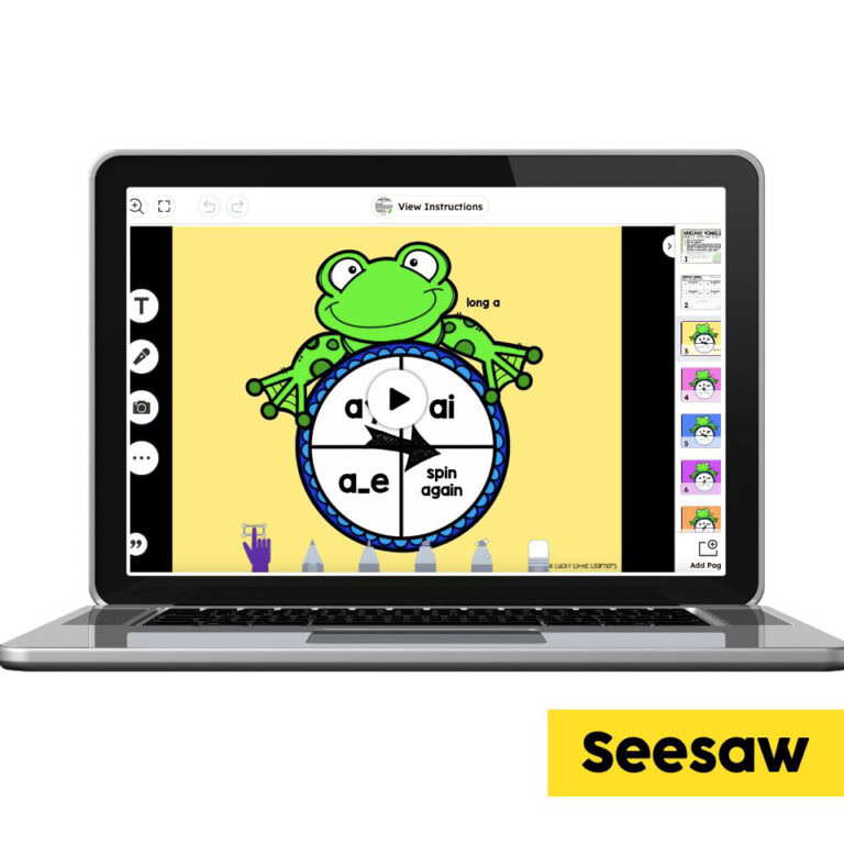 Digital Seesaw - 2nd Grade Phonics Center - Variant Vowels - Lucky ...