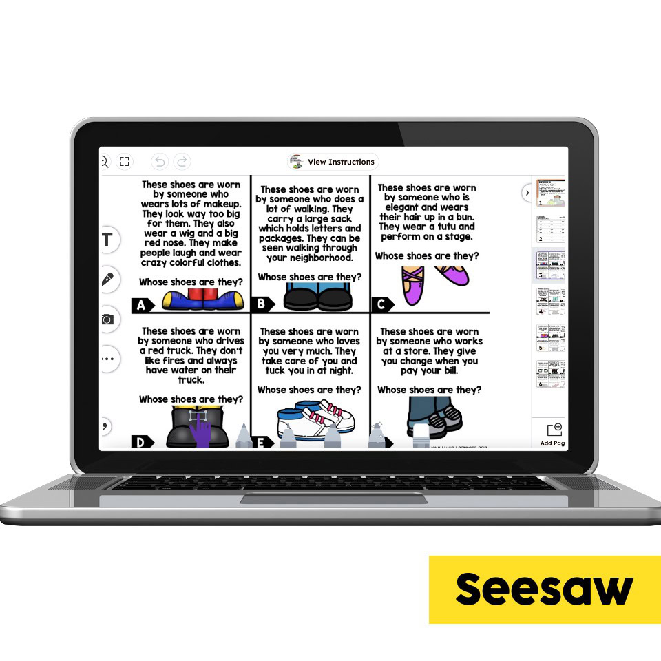 Digital Seesaw - 2nd Grade Reading Center - Inferring - Lucky Little ...