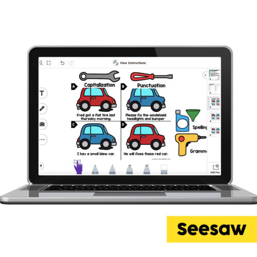 Digital Seesaw - 2nd Grade Writing Center - Editing Writing - Lucky ...
