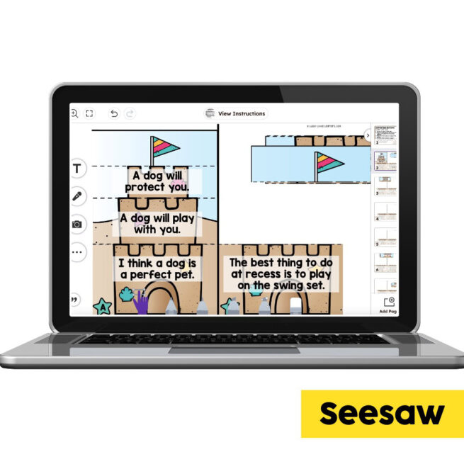 Digital Seesaw - 2nd Grade Writing Center - Opinion - Supporting ...