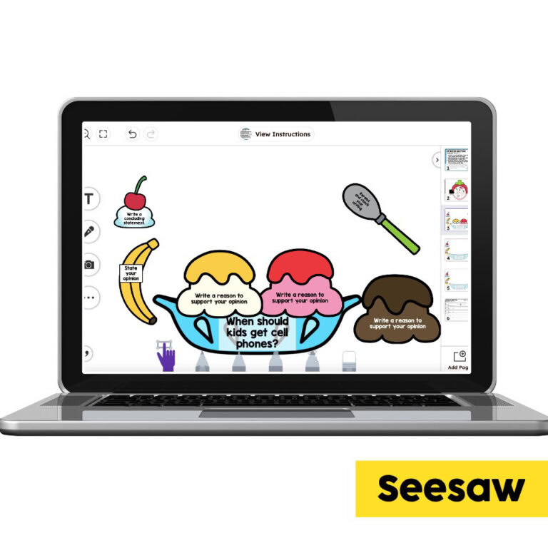 Digital Seesaw - 2nd Grade Writing Center - Opinion Writing - Lucky ...