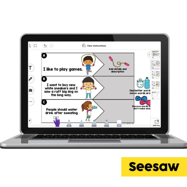 Digital Seesaw - 2nd Grade Writing Center - Revising Writing - Lucky ...