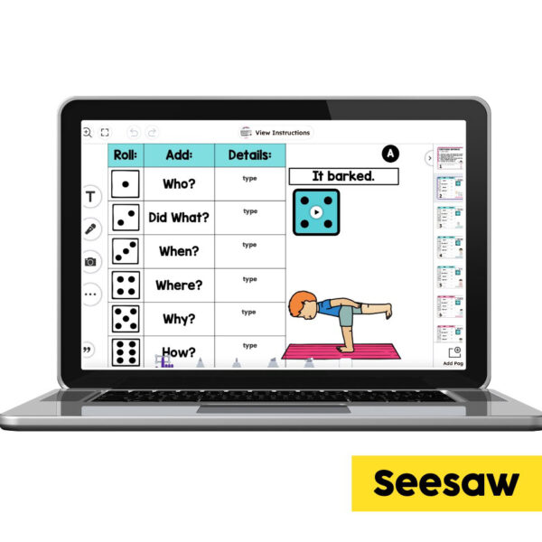 Digital Seesaw - 2nd Grade Writing Center - Stretching Sentences ...