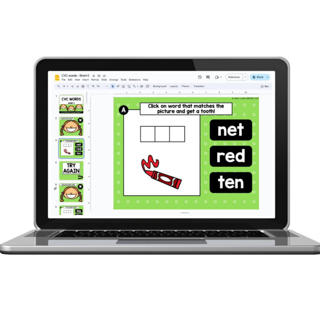 Digital Toothy - Phonics - 1st & 2nd Grade - CVC Words - Short E ...
