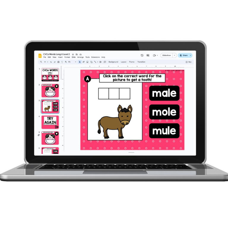Digital Toothy - Phonics - 1st & 2nd Grade - CVCe Words - Long U ...