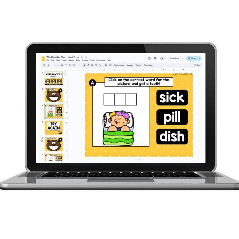 Digital Toothy - Phonics- 1st & 2nd Grade - Short Vowel Word Families ...