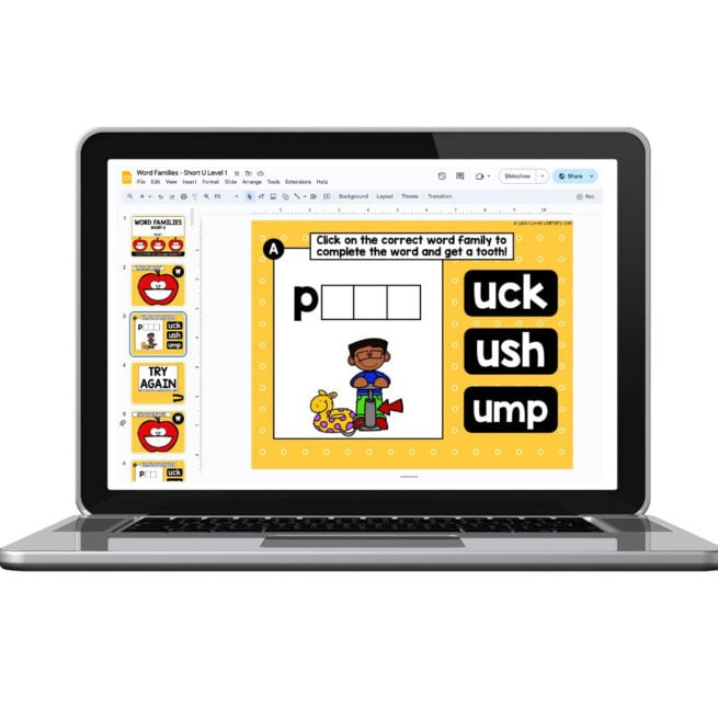 Digital Toothy - Phonics- 1st & 2nd Grade - Short Vowel Word Families ...