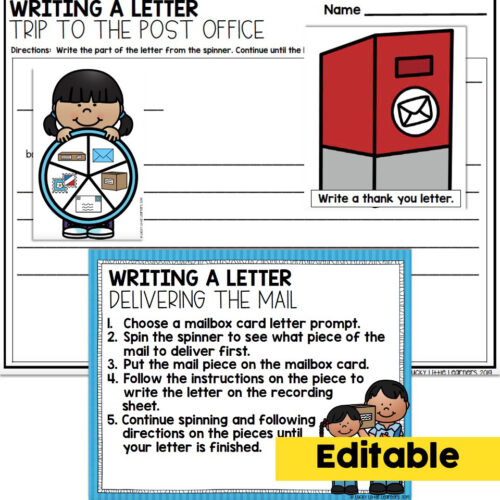Editable - 2nd Grade Writing Center - Writing a Letter - Lucky Little ...