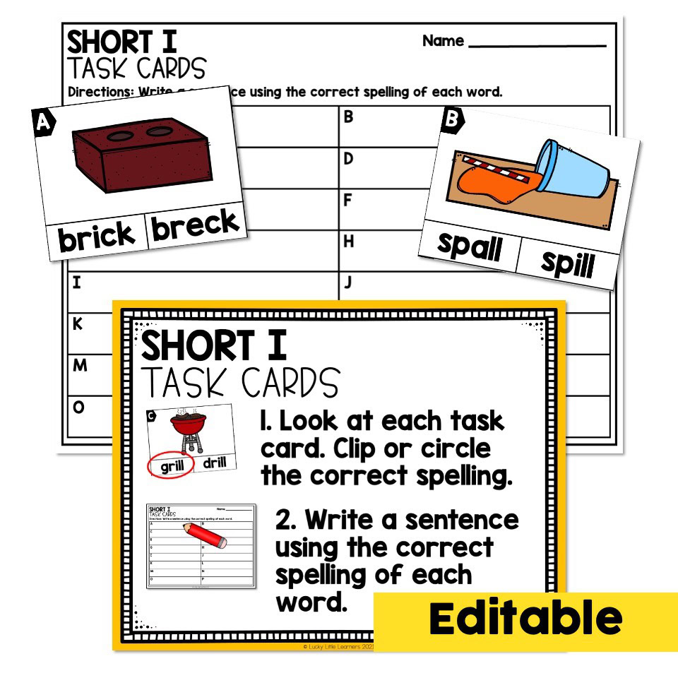 Editable - Lucky to Learn Phonics - Short I - 2nd Grade Phonics Center ...