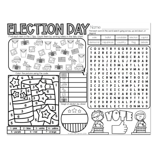 Social Studies - Election and Voting - Placemat - Lucky Little Learners
