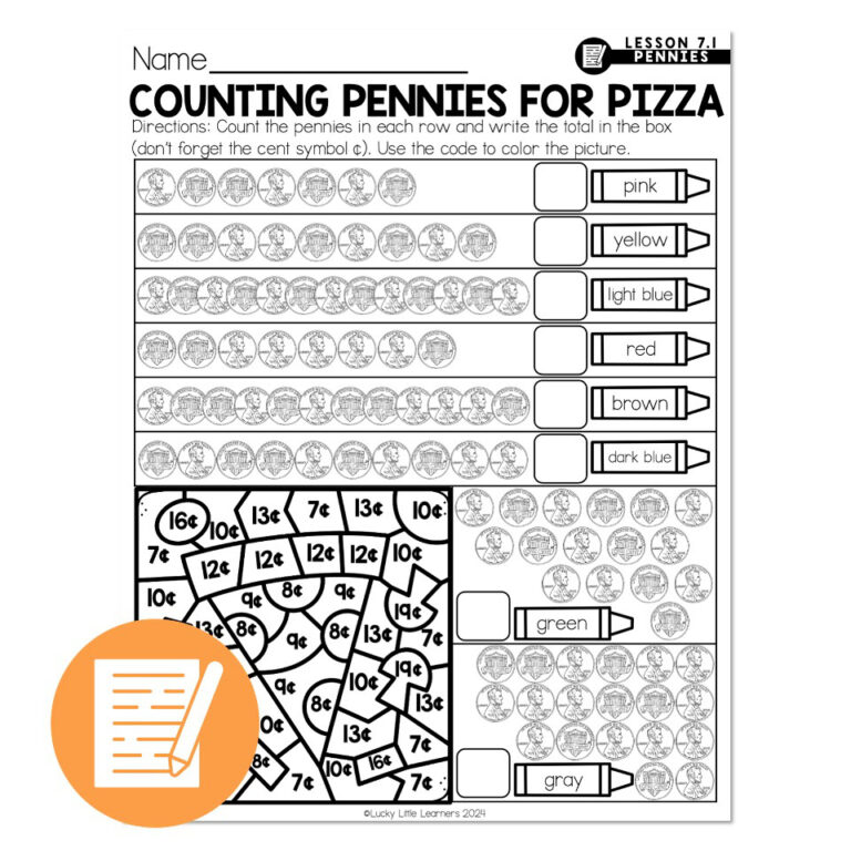 Lucky to Learn Math - 1st Grade - Lesson 7.1 - Pennies - Independent ...