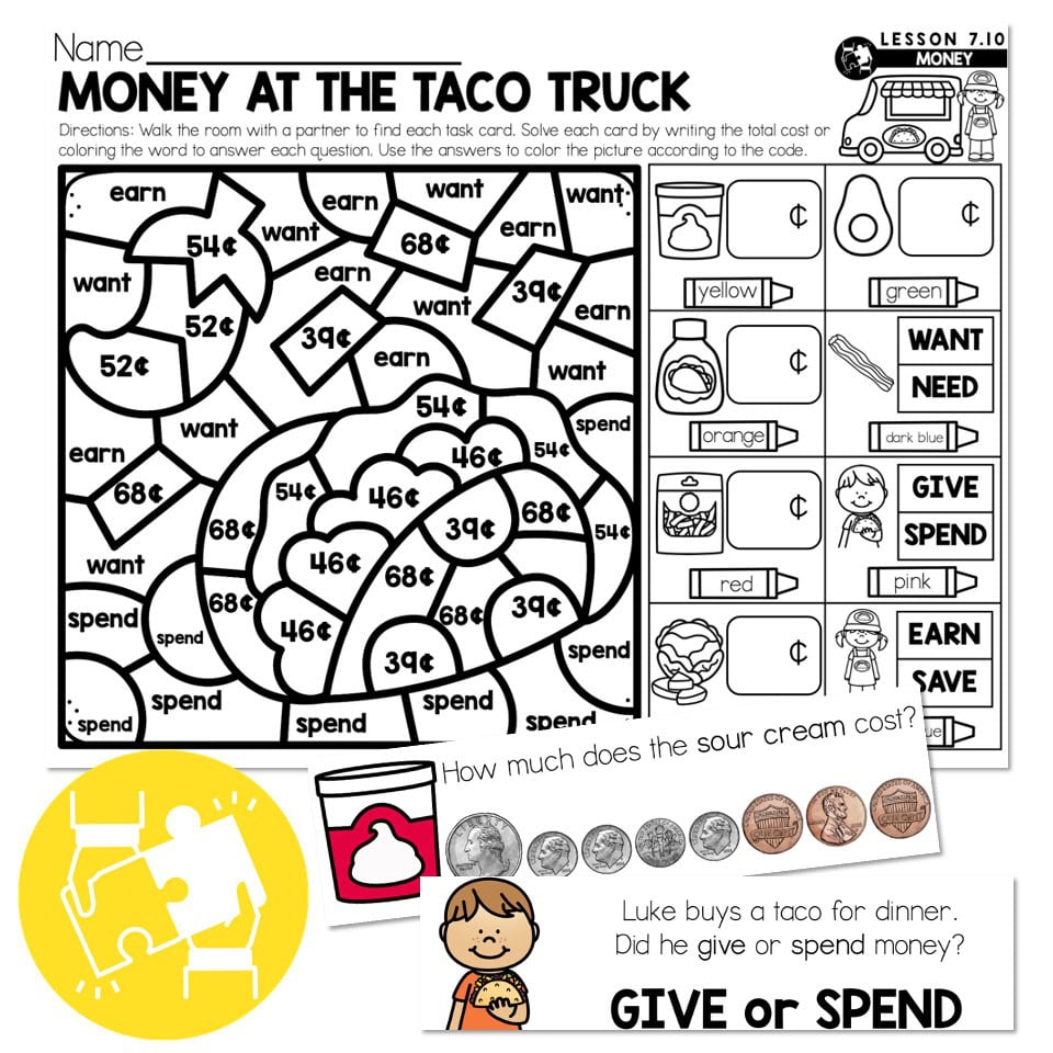 Lucky to Learn Math - 1st Grade - Lesson 7.10 - Money Review ...