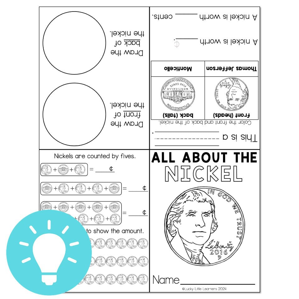 Lucky to Learn Math - 1st Grade - Lesson 7.2 - Nickels and Pennies ...