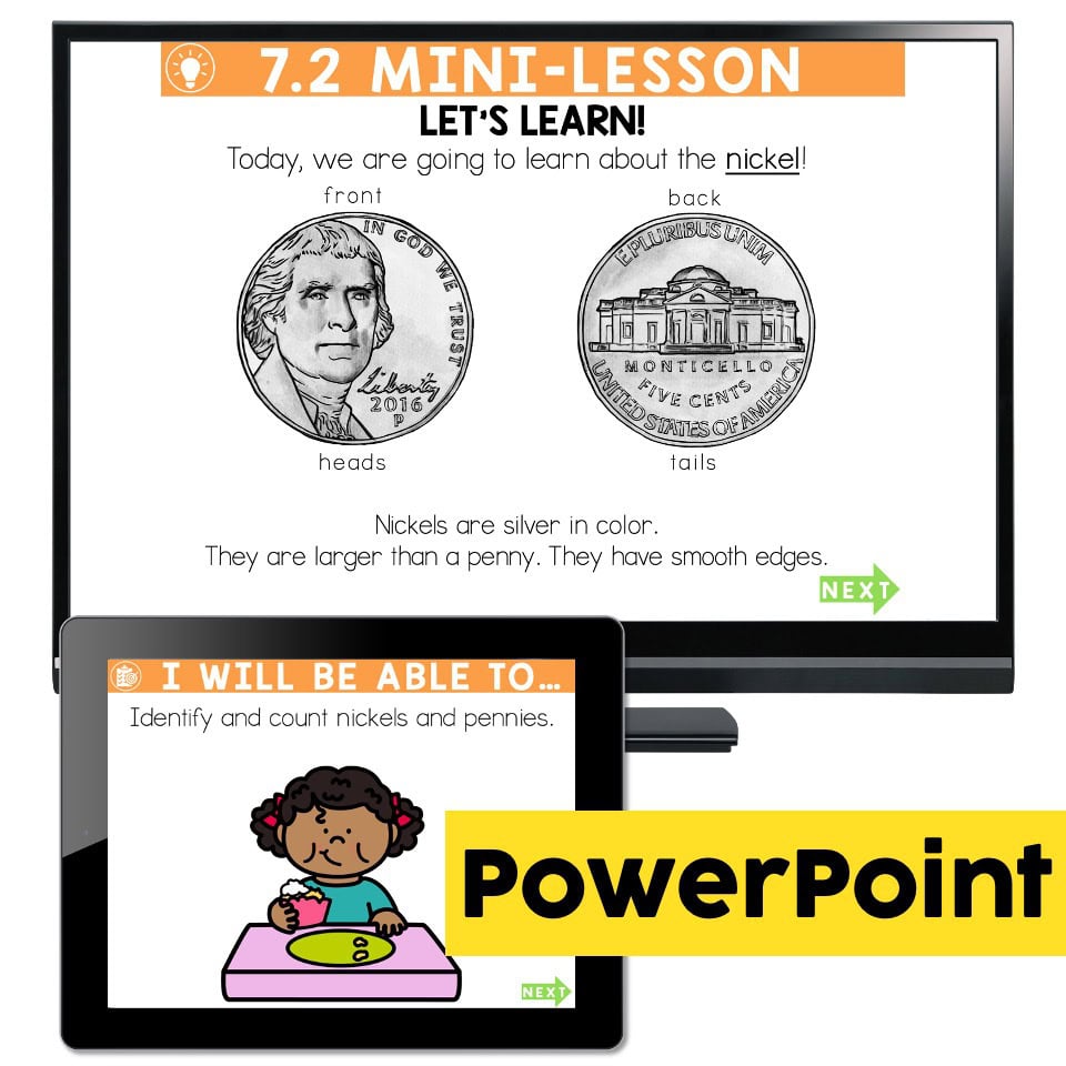 Lucky to Learn Math - 1st Grade - Lesson 7.2 - Nickels and Pennies ...