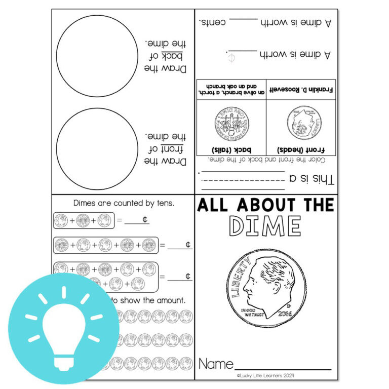 Lucky to Learn Math - 1st Grade - Lesson 7.3 - Dimes and Pennies - Mini ...