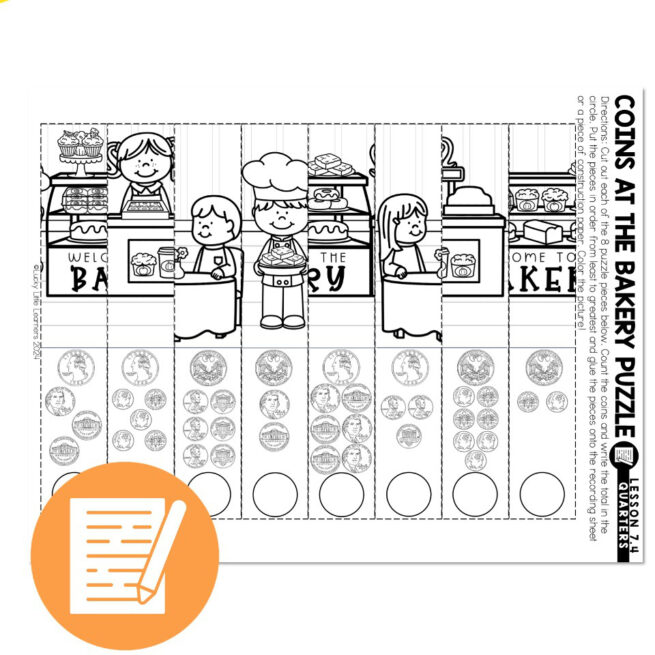 Lucky to Learn Math - 1st Grade - Lesson 7.4 - Quarters - Independent ...