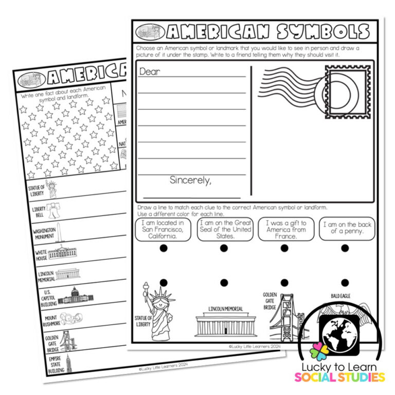 Lucky to Learn Social Studies - American Symbols and Landmarks - One ...