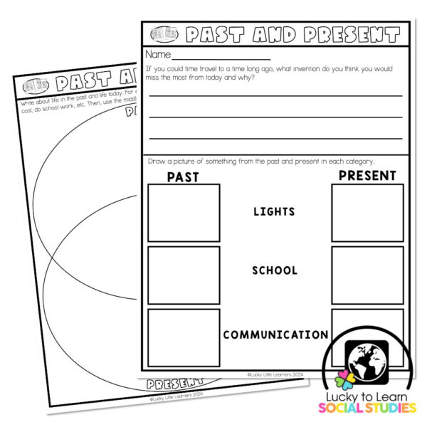 Lucky to Learn Social Studies - Past and Present - One-Pager - Lucky ...