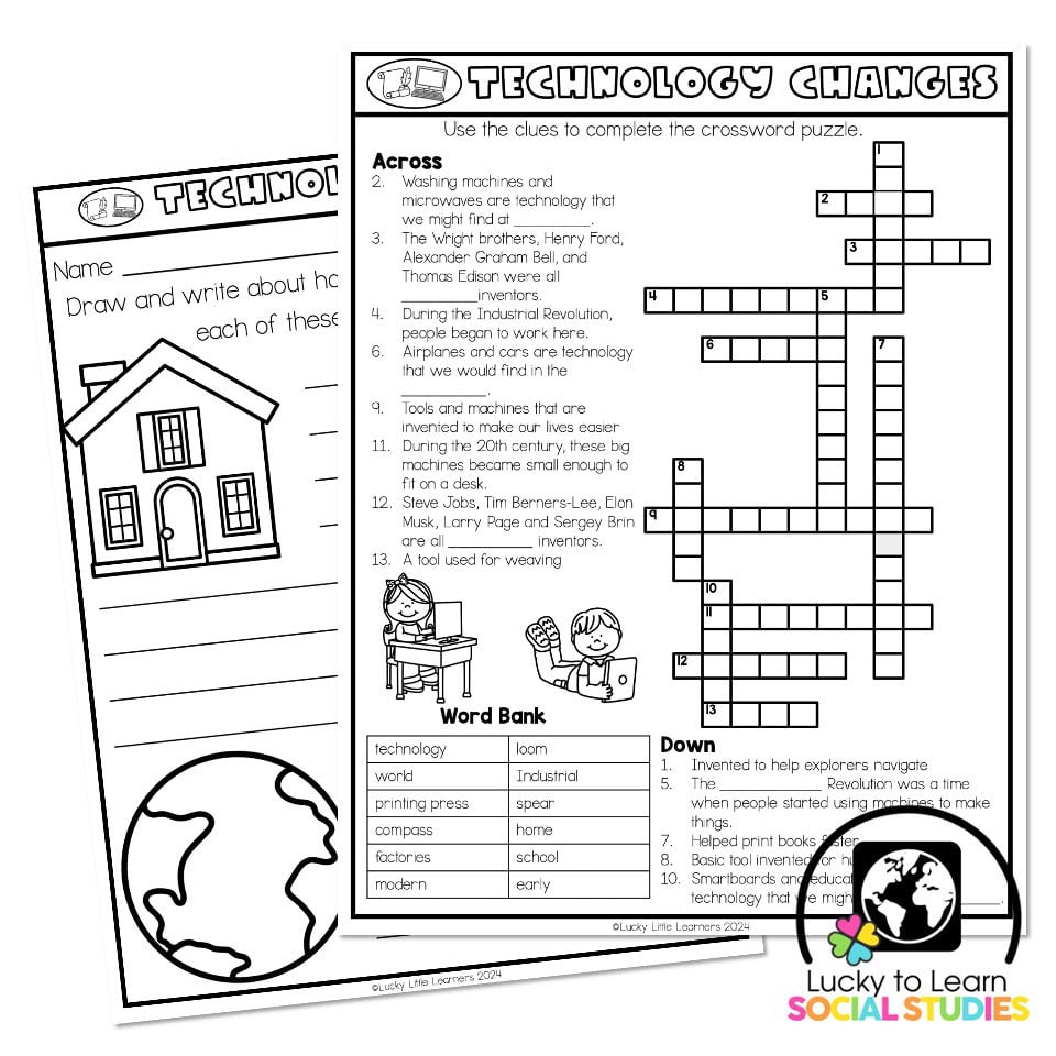 Lucky to Learn Social Studies - Technology Changes - One-Pager - Lucky ...