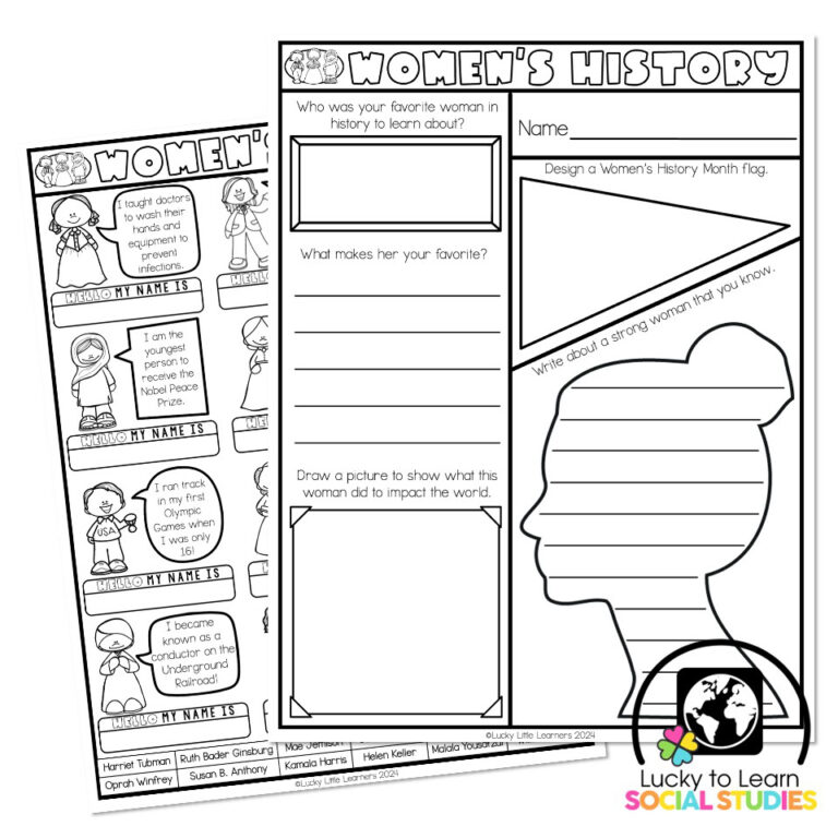 Lucky to Learn Social Studies - Women's History - One-Pager - Lucky ...