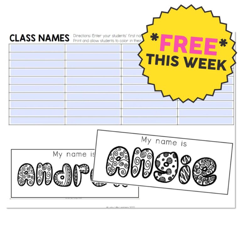 Classroom Setup - Back to School Resources - Student Name Doodles ...