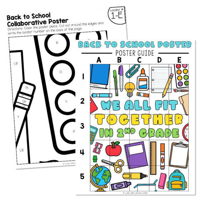 Back to School Collaborative Poster - We All Fit Together in Second ...
