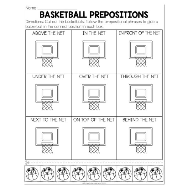 Basketball Transformation - Grammar - Basketball Prepositions - Lucky ...