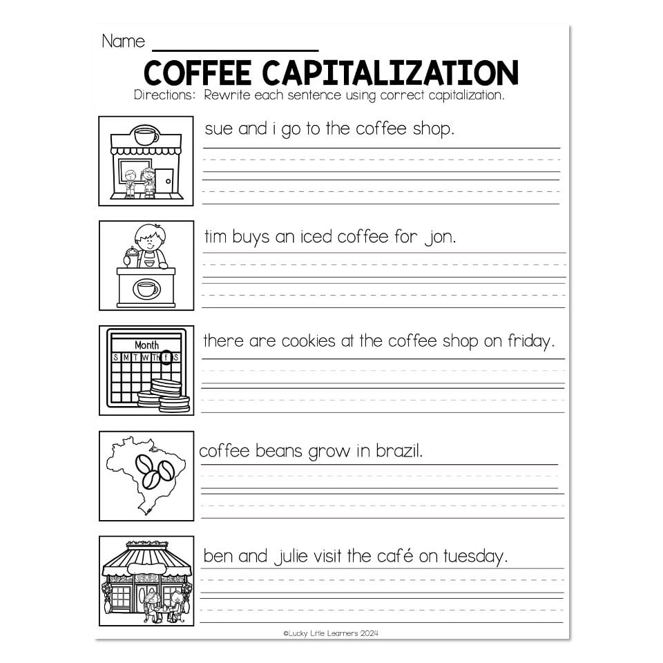 Coffee Shop Transformation - Grammar - Capitalization Coffee ...