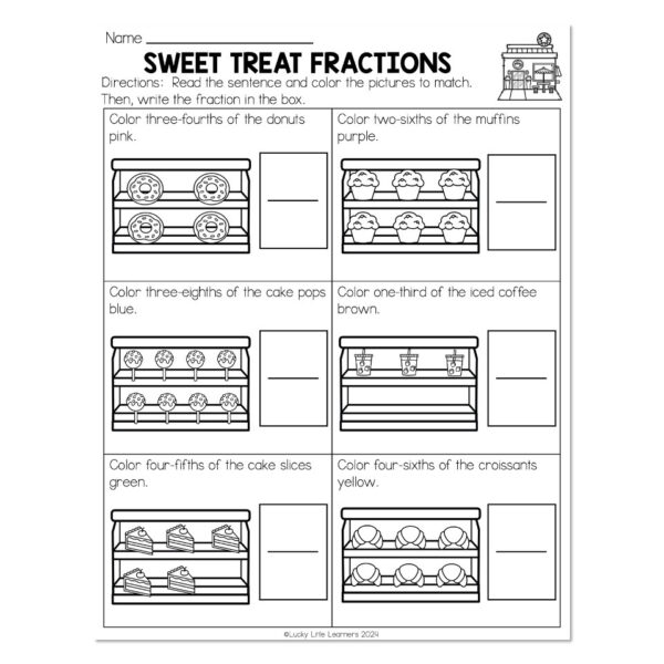 Coffee Shop Transformation - Math - Fractions - Sweet Treat Fractions ...