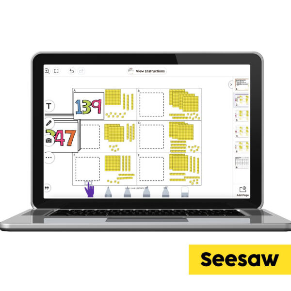 Digital Seesaw - 2nd Grade August Math Center - Base Ten Blocks - Lucky ...
