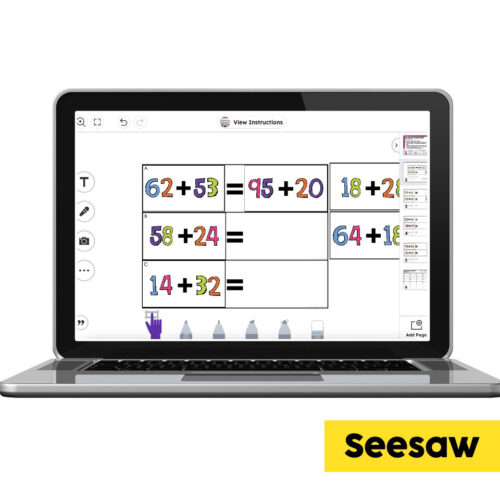 Digital Seesaw - 2nd Grade July Math Center - Balanced Equations ...