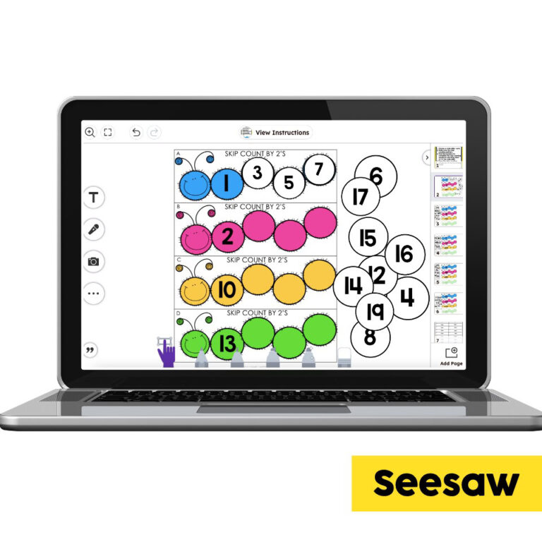 Digital Seesaw - 2nd Grade July Math Center - Skip Counting - Lucky ...