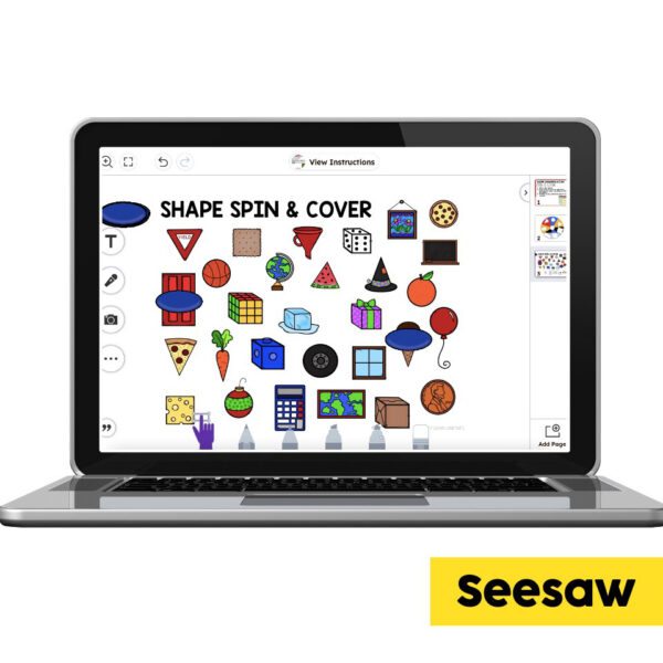 Digital Seesaw - 2nd Grade November Math Center - Shape Identification ...
