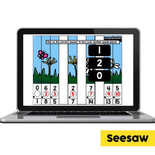 Digital Seesaw April Math Puzzle - Missing Addends - Lucky Little Learners