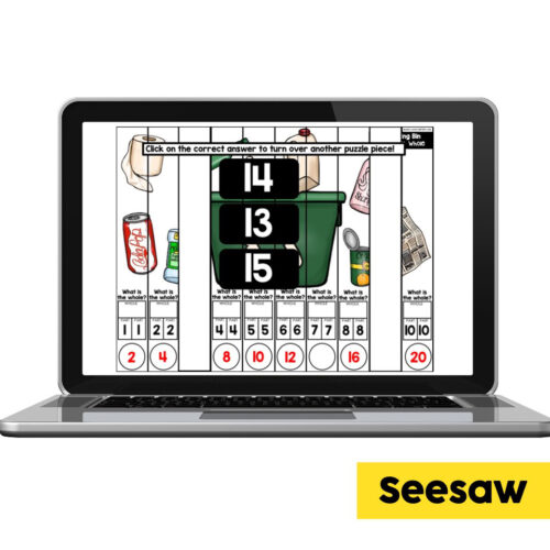 Digital Seesaw April Math Puzzle - Part-Part Whole - Lucky Little Learners
