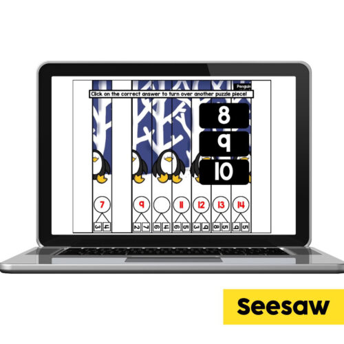 Digital Seesaw January Math Puzzles - Number Bonds - Lucky Little Learners