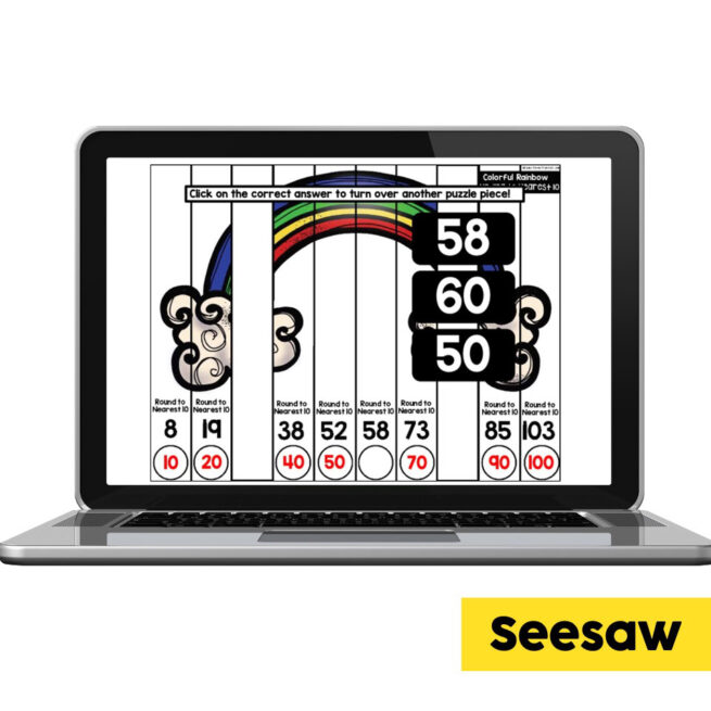 Digital Seesaw March Math Puzzle – Rounding to Nearest 10 - Lucky ...