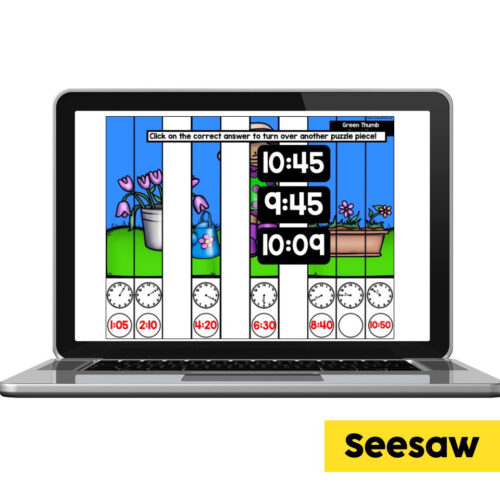 Digital Seesaw May Math Puzzle – Telling Time - Lucky Little Learners