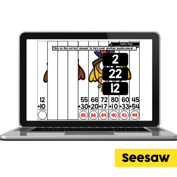 Digital Seesaw November Math Puzzle – Addition Without Regrouping ...
