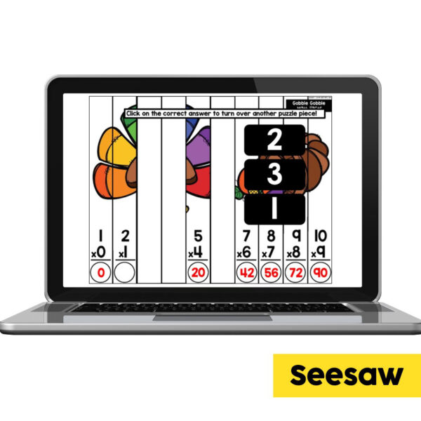 Digital Seesaw November Math Puzzle – Math Facts Multiplication - Lucky ...