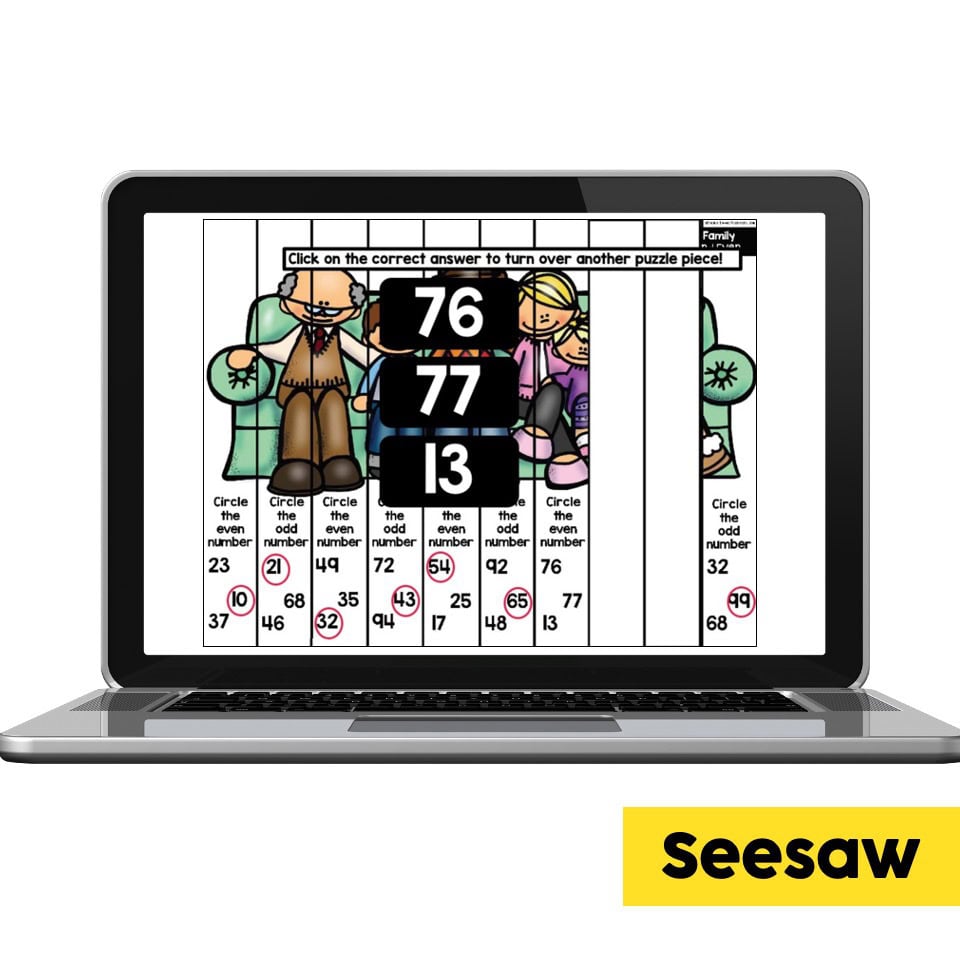Digital Seesaw November Math Puzzle – Odd and Even (2-Digit) - Lucky ...
