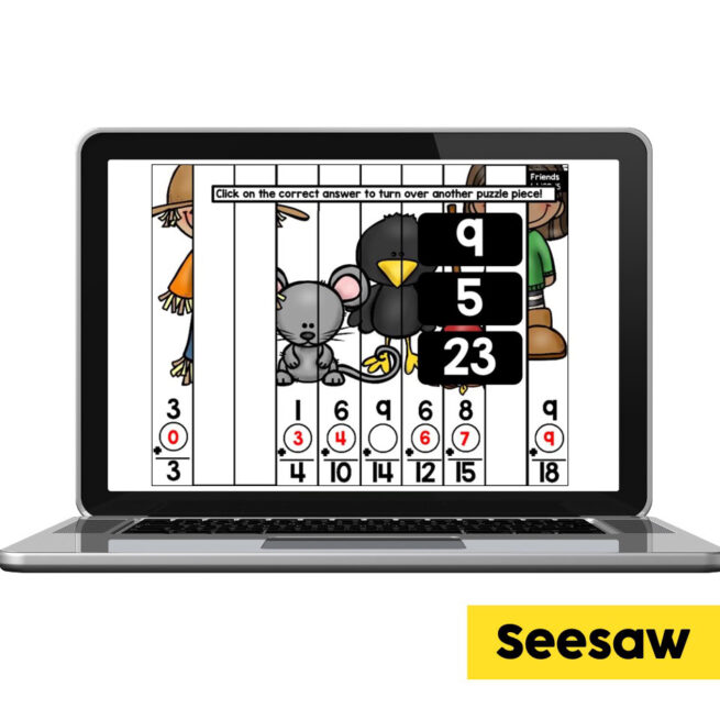 Digital Seesaw October Math Puzzle – Missing Addends - Lucky Little ...