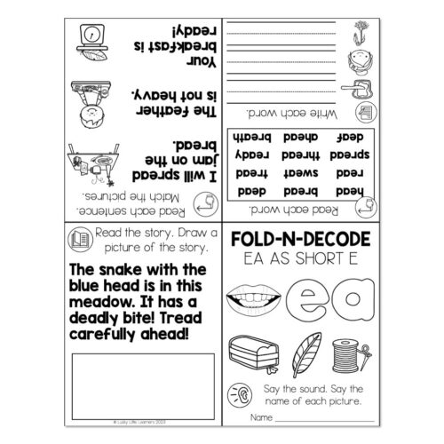 Fold-N-Decode - EA as Short E - Lucky Little Learners