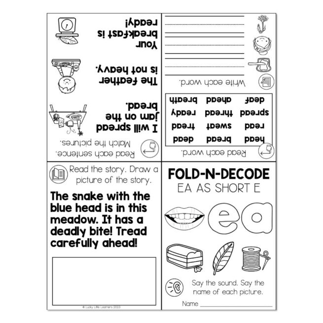 Fold-N-Decode - EA as Short E - Lucky Little Learners