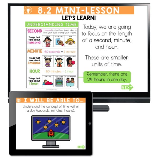 Lucky to Learn Math - 1st Grade - Lesson 8.2 - Concept of Time ...