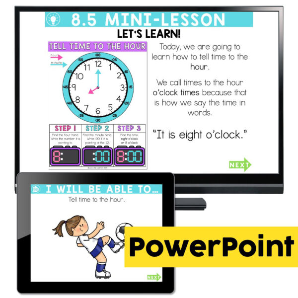 Lucky to Learn Math - 1st Grade - Lesson 8.5 - Time to the Hour ...