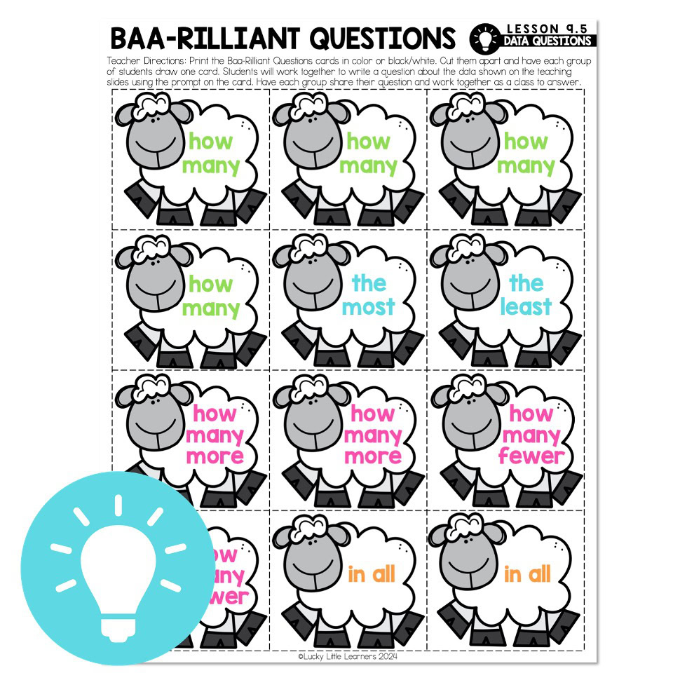Lucky to Learn Math - 1st Grade - Lesson 9.5 - Data Questions - Mini ...